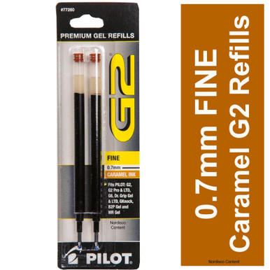 Pilot 77260 G2 Refills, 0.7 mm Fine Point, Caramel Gel Ink, Pack of 2 ...