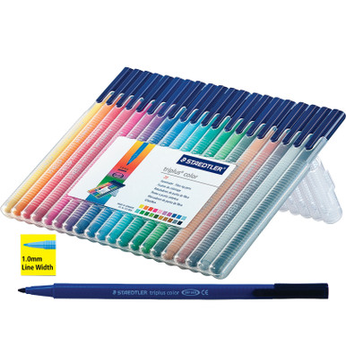 Staedtler 323SB20 Triplus Color 1.0 mm Fiber-tip Pen, 20 Color Set ...