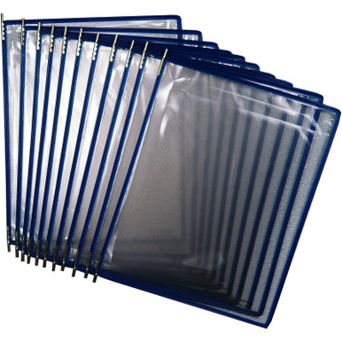 Tarifold P010 Blue Border Clear Plastic Pivoting Pockets, Pack of 10 ...
