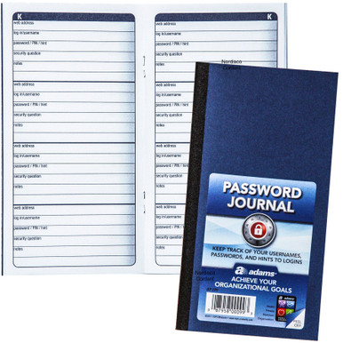 Adams APJ99 Password Journal, 6-1/4 x 3-1/4" | Nordisco.com