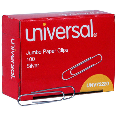 Universal UNV72220 Jumbo Paper Clips, .041 Gauge, Smooth, Box of 100 ...