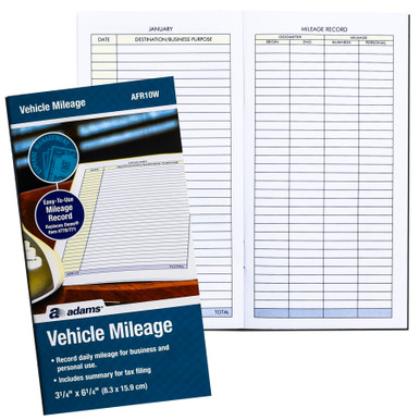 Adams AFR10 Vehicle Mileage Log