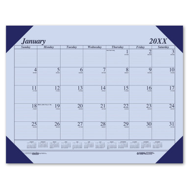 2026 EcoTones 124-40 HOD12440 Blue Desk Pad Calendar 22x17"