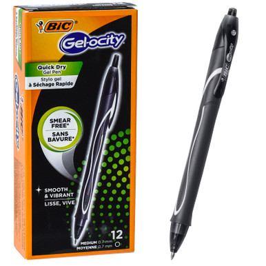 BIC Gelocity 0.7 52290 RGLCG11BK Retractable Black Quick Dry Gel Ink ...