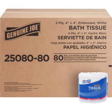 Genuine Joe 2508080 Embossed Roll Bath Tissue | Nordisco.com