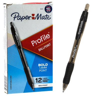 PaperMate Profile Ball 1.4 89465A Black Ink Ballpoint Pens