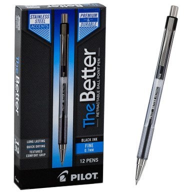 Pilot 30000 Better Retractable Fine 0.7mm Ballpoint Pen, Black Ink, Box ...