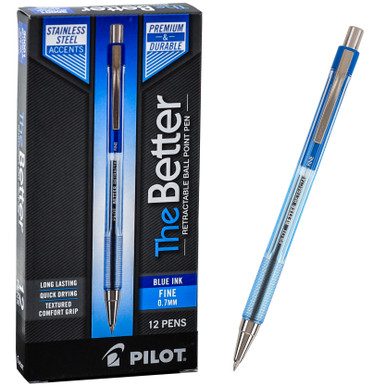 Pilot 30001 Better Retractable Fine 0.7mm Ballpoint Pen, Blue Ink, Box ...