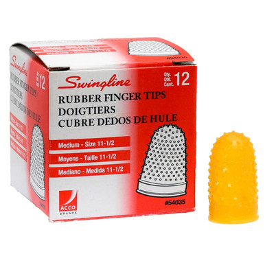 Swingline 54035 Rubber Finger Tips, Size 11-1/2 Medium, Box of 12 ...