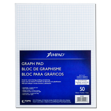 Ampad 22-000 Graph Pad, 4 x 4 Quad Ruled, 8-1/2 x 11", 50 Sheets ...