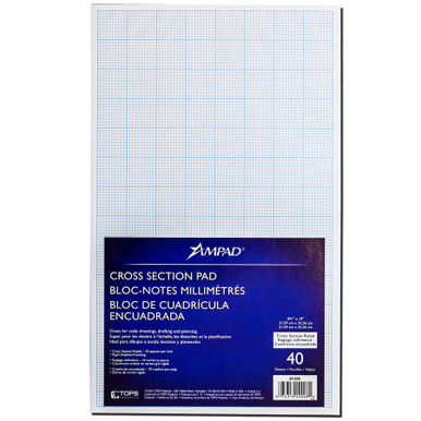 Ampad 22-028 Cross Section Pad 8-1/2 x 14", 10 Squares Per Inch ...