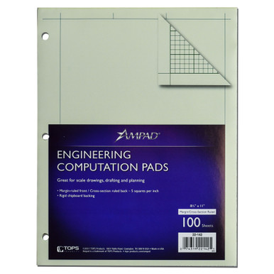 Ampad 22-142 Engineering Computation Pad, 100 Sheets, 8-1/2 x 11 ...