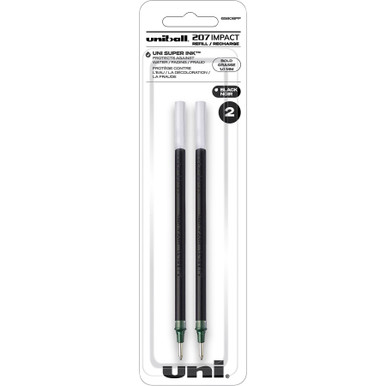 Uniball 65808PP 207 Impact Refill, Black Uni Super Ink, 1.0mm Bold ...