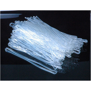 Clear Plastic Luggage Loops 378336, 6" Length, Pack of 100 | Nordisco.com