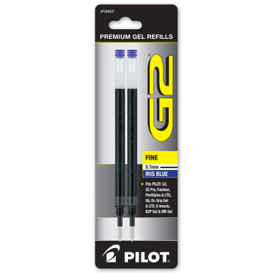 Pilot G2 07 Refills 18453, Iris Blue Gel Ink, 0.7mm Fine, Pack of 2 ...