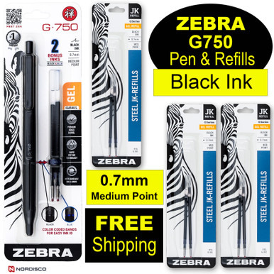 Zebra G750 Gel Retractable Pen 49811 with Refills 88112