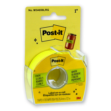 Post-it Removable Labeling Tape 658LRG, Neon Green