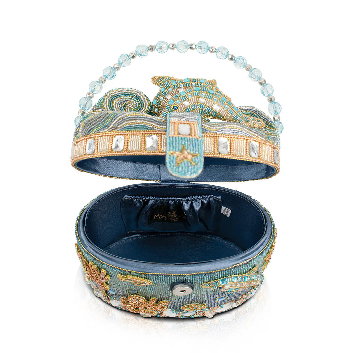 Mary Frances Crystal Dolphin Ocean Waves & Under The Sea Shaped Top ...