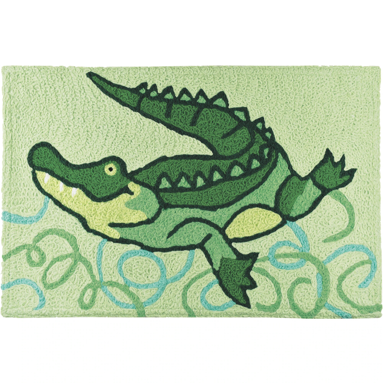Jellybean Gator Green Alligator Floor Accent Rug - Beach House Gift ...