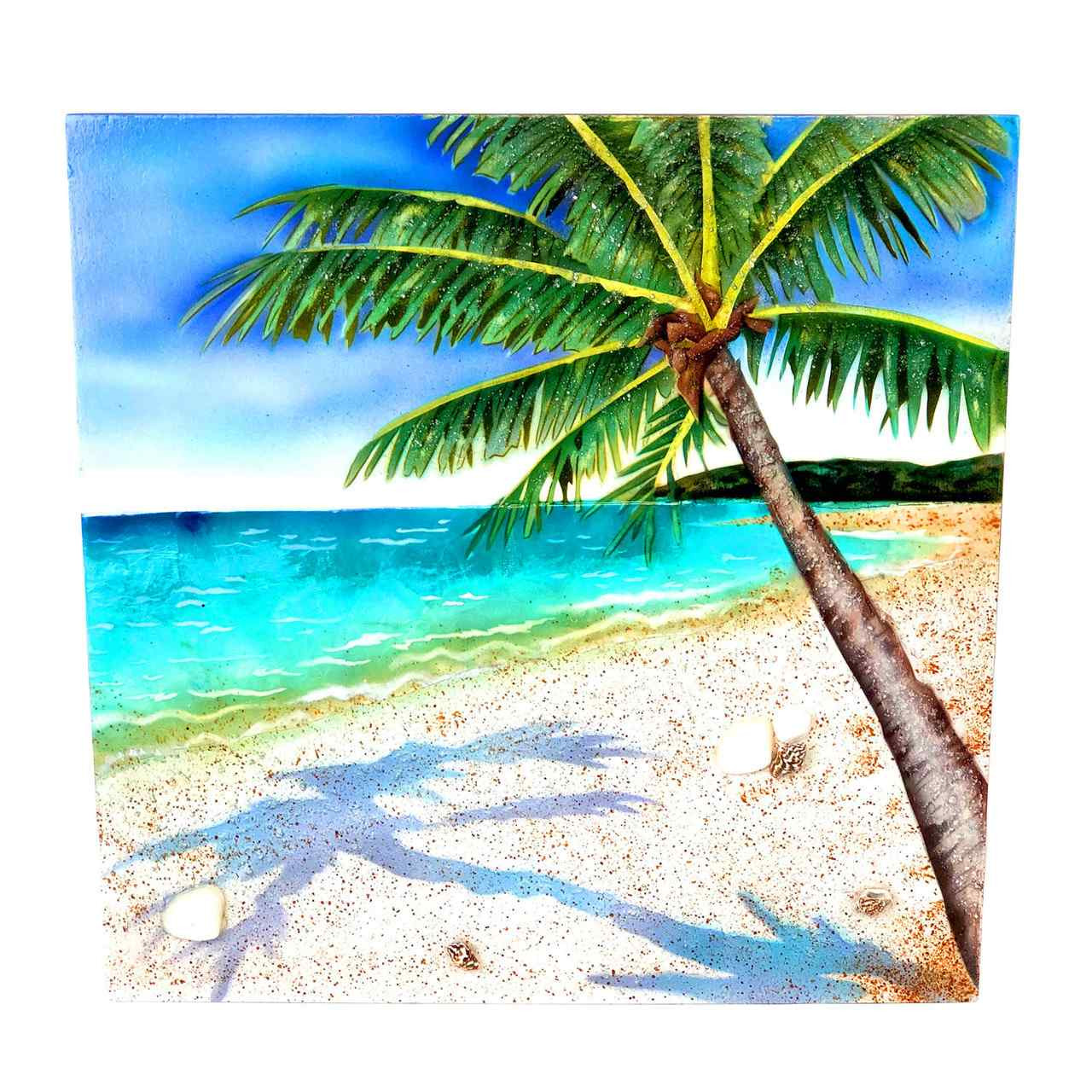 Beach Scene Capiz Shell Ocean Wall Art - Beach House Gift Boutique