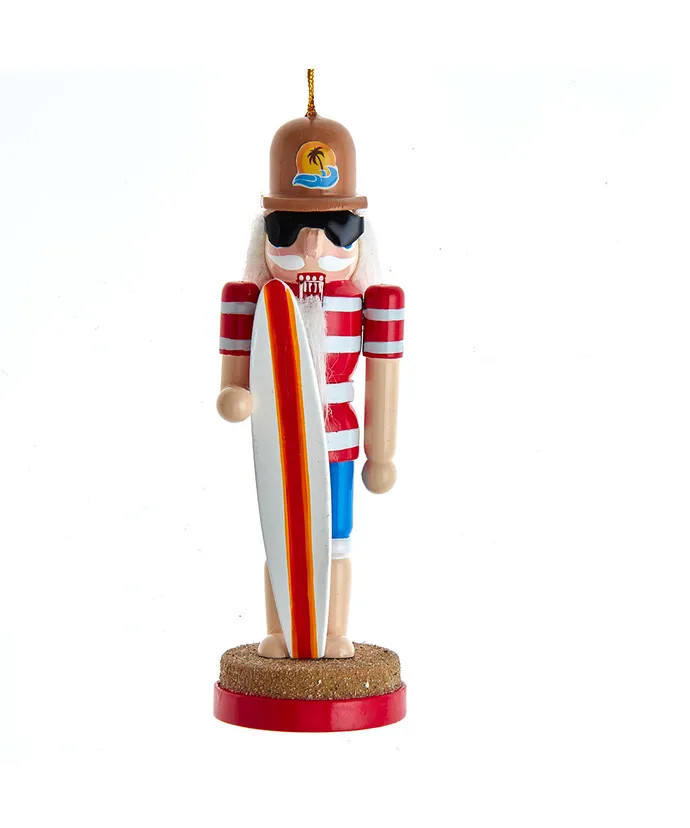 Kurt Adler Surfer Boy Wood Nutcracker Ornament - Beach House Gift Boutique