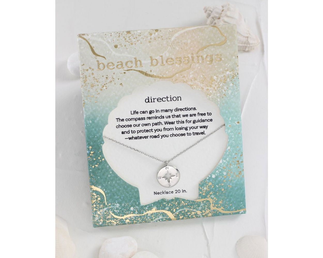 Periwinkle Beach Blessings Of Direction Compass Necklace - Beach House ...