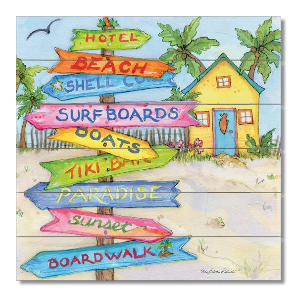 Highland Home Paradise Beach Directional Hanging Sign - Beach House ...