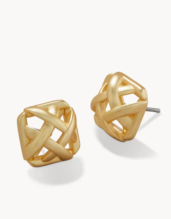 Spartina 449 Cane Matte Gold Post Earrings - Beach House Gift Boutique