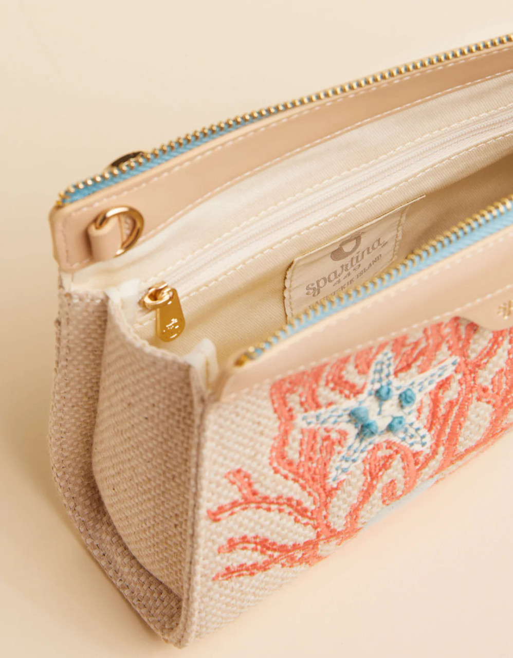 Spartina 449 Annie Ogeechee Sea Life Coral Embroidered Crossbody ...