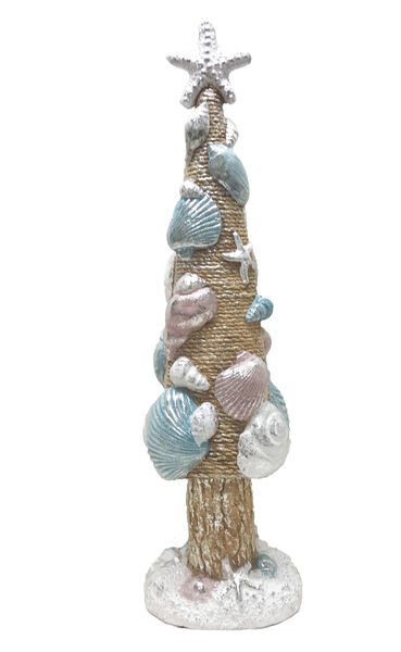 Coastal Rope & Sea Shells Table Top Christmas Tree - Beach House Gift ...