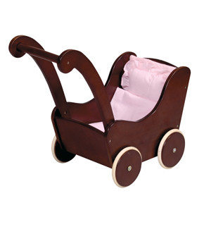 Guidecraft Baby's First Espresso Dark Wood Doll Buggy Wagon - Beach ...