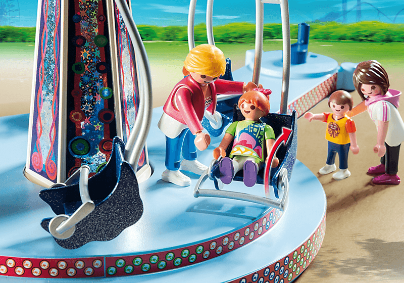Playmobil Summer Fun Fair Flying Swings Carousel Play Set - Beach House ...
