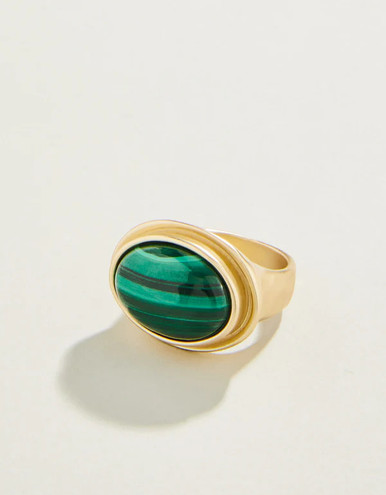 Spartina 449 Oval Green Malachite Gold Ring - Beach House Gift Boutique
