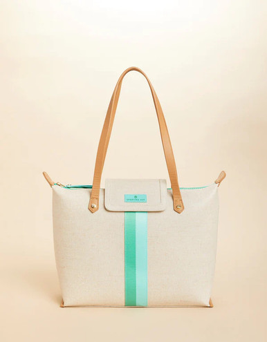 Spartina 449 Armada Weather Resistant Flax Zip Travel Tote Bag - Beach ...