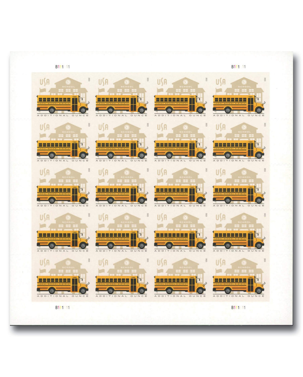 How Many School Bus USPS Forever Additional Ounce Postage Stamps - Roll ...