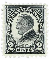 612 - 1923 2c Warren G. Harding, Black, Perf. 10 - Mystic Stamp Company