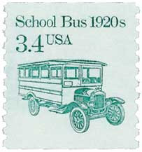 2123 - 1985 3.4c Transportation Series: 1920s School Bus - Mystic Stamp ...