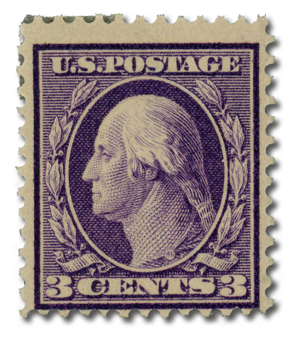 359 - 1909 3c Washington, Deep Violet, Double Line Watermark, Bluish ...