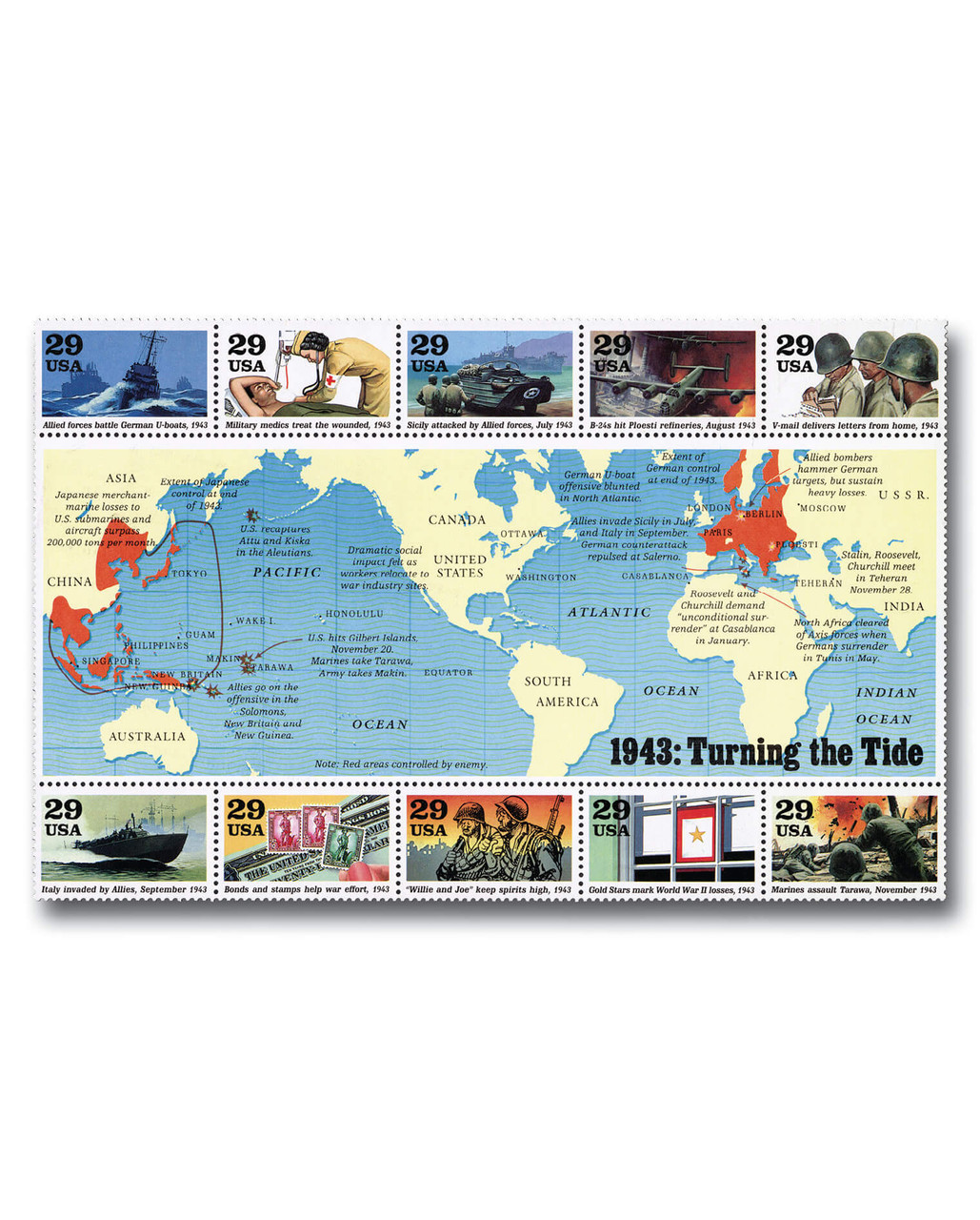 Postage Stamps Canada Post Vintage Postal Stamps USPS WWII Anniversary ...