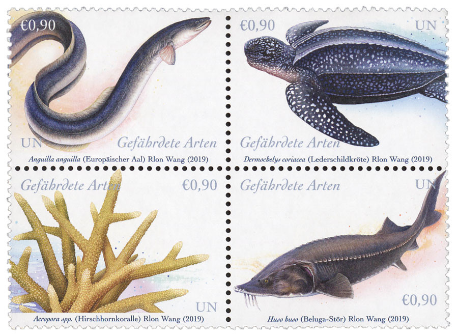 UNV634-37 - 2019 0,90 Eel, Endangered Species - Mystic Stamp Company