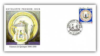 AC90016 - 1990 France Quimper FDC - Mystic Stamp Company