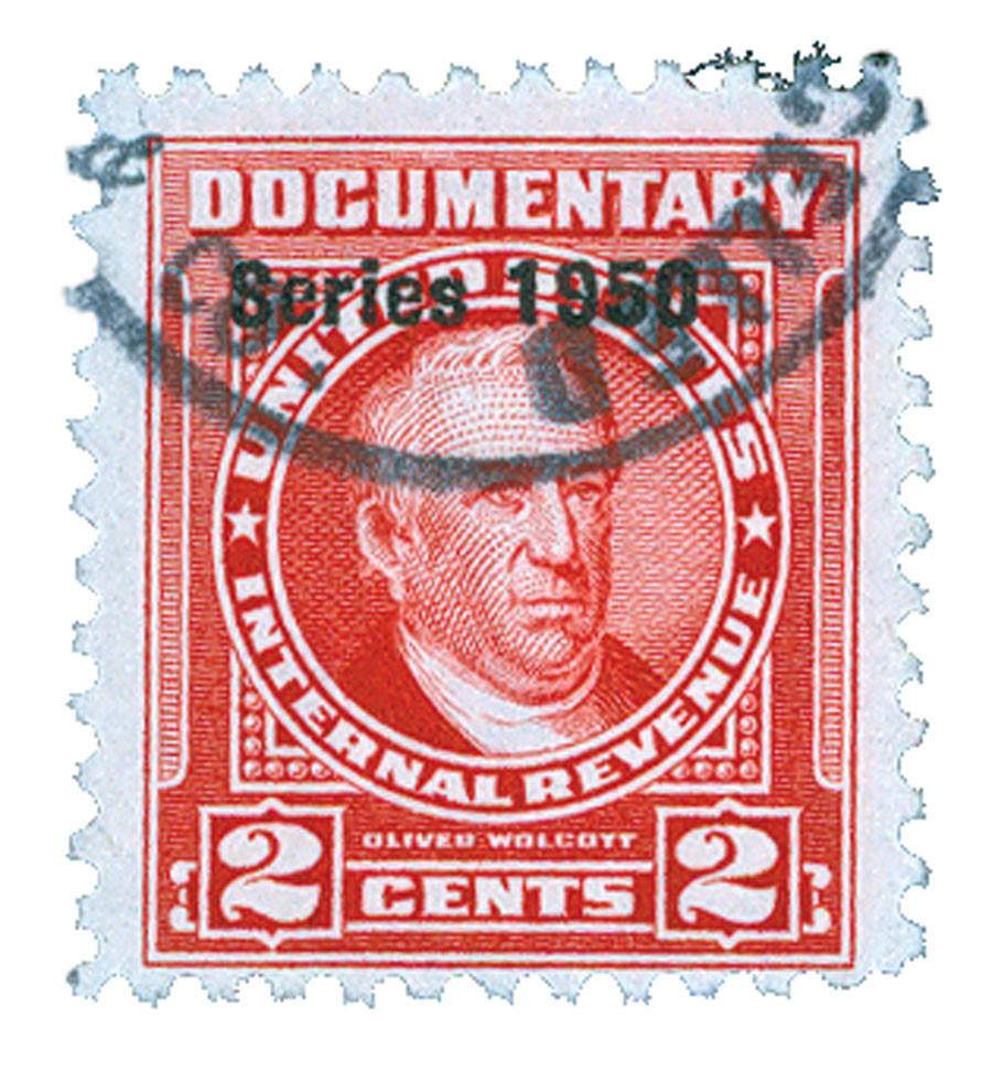 R537 - 1950 2c U.S. Internal Revenue Stamp, Carmine - Mystic Stamp Company