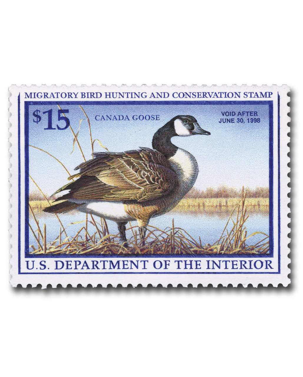 RW64 - 1997 $15.00 Federal Duck Stamp - Canada Goose - Mystic Stamp Company