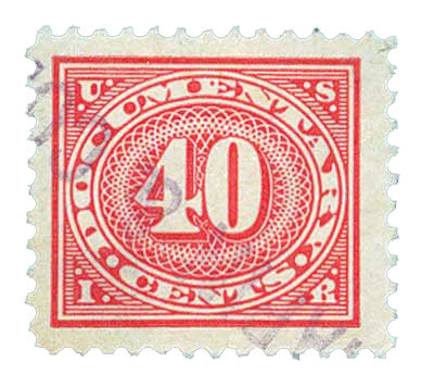 R237 - 1917 40c U.S. Internal Revenue Stamp, Carmine Rose, Double Line ...