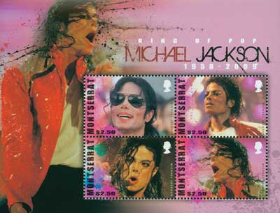 M10618 - 2010 Montserrat Michael Jackson 4v Mint - Mystic Stamp Company