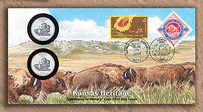 59760 - 2005 Kansas Heritage Coin PNC - Mystic Stamp Company