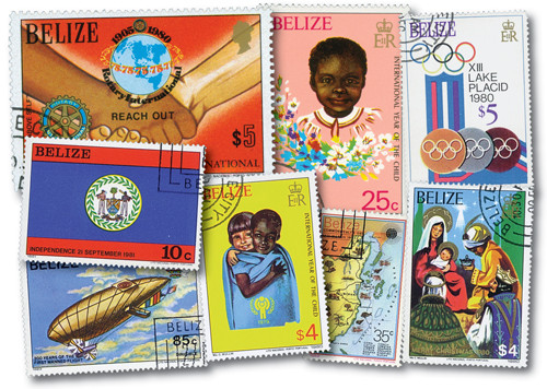 M3099 - Belize, 100 stamps, Large - Mystic Stamp Company