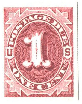 J15P4 - 1887 1c Postage Due, Red Brown, Plate Proof on Card - Mystic ...