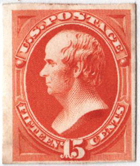 163P4 - 1873 15c Daniel Webster, Yellow Orange, Plate Proof on Card ...