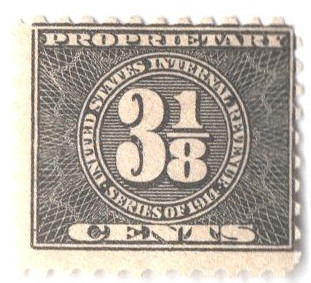 RB39 - 1914 3 1/8c Proprietary Revenue Stamp, Black, Single Line ...